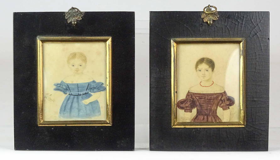 Pair 19th C. Miniature Portraits