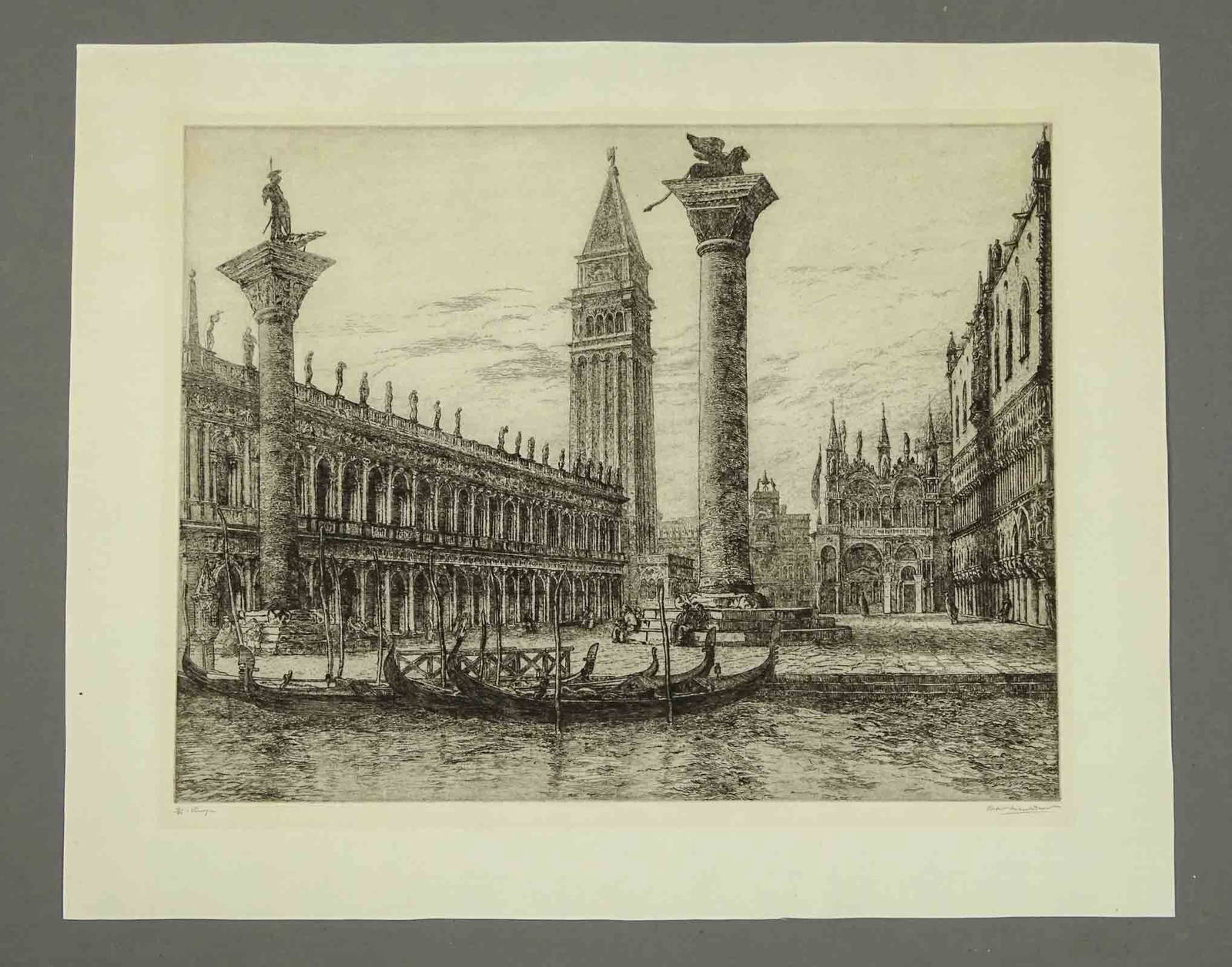 Venice Etching By Mauroner Auction