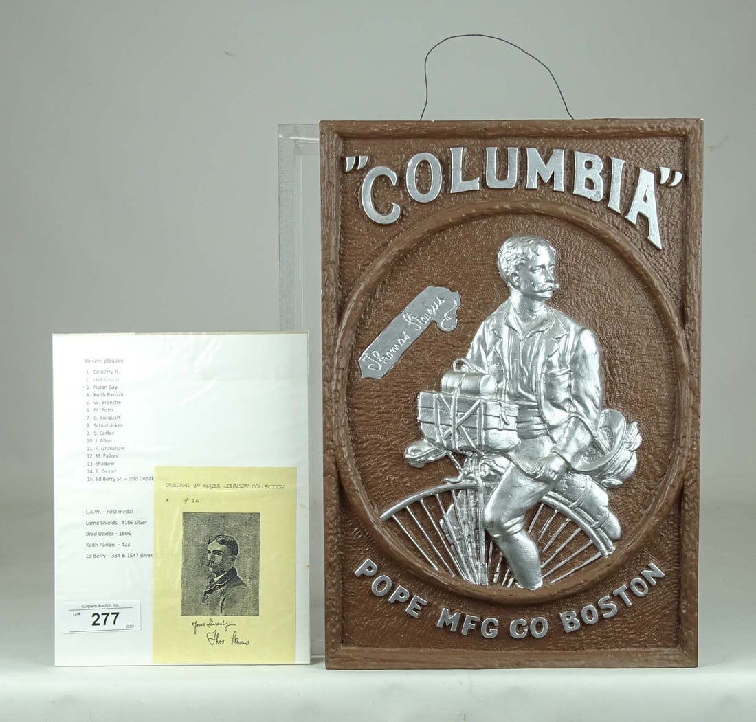 Thomas Stevens Plaque Auction