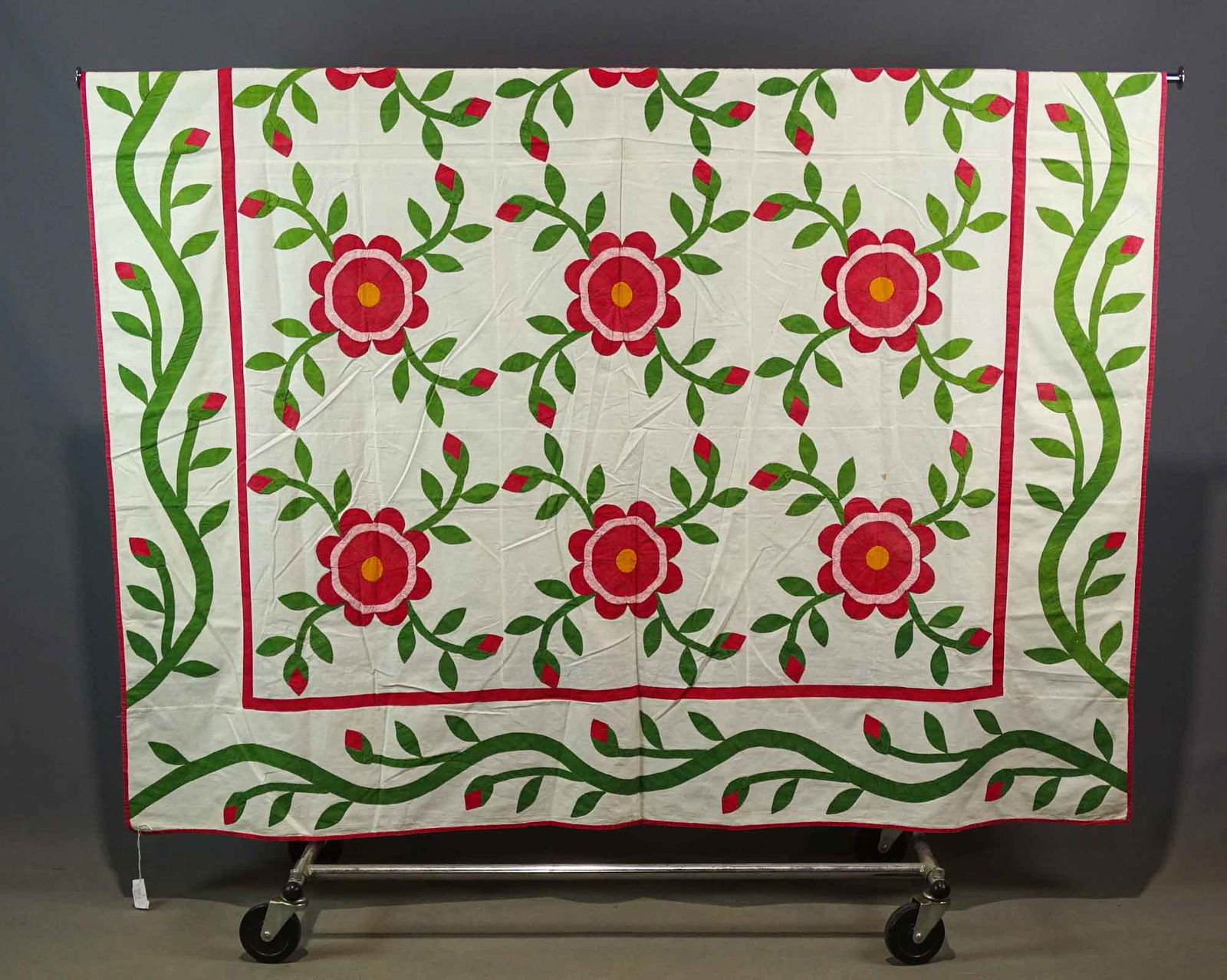 Whig Rose Applique Quilt Auction