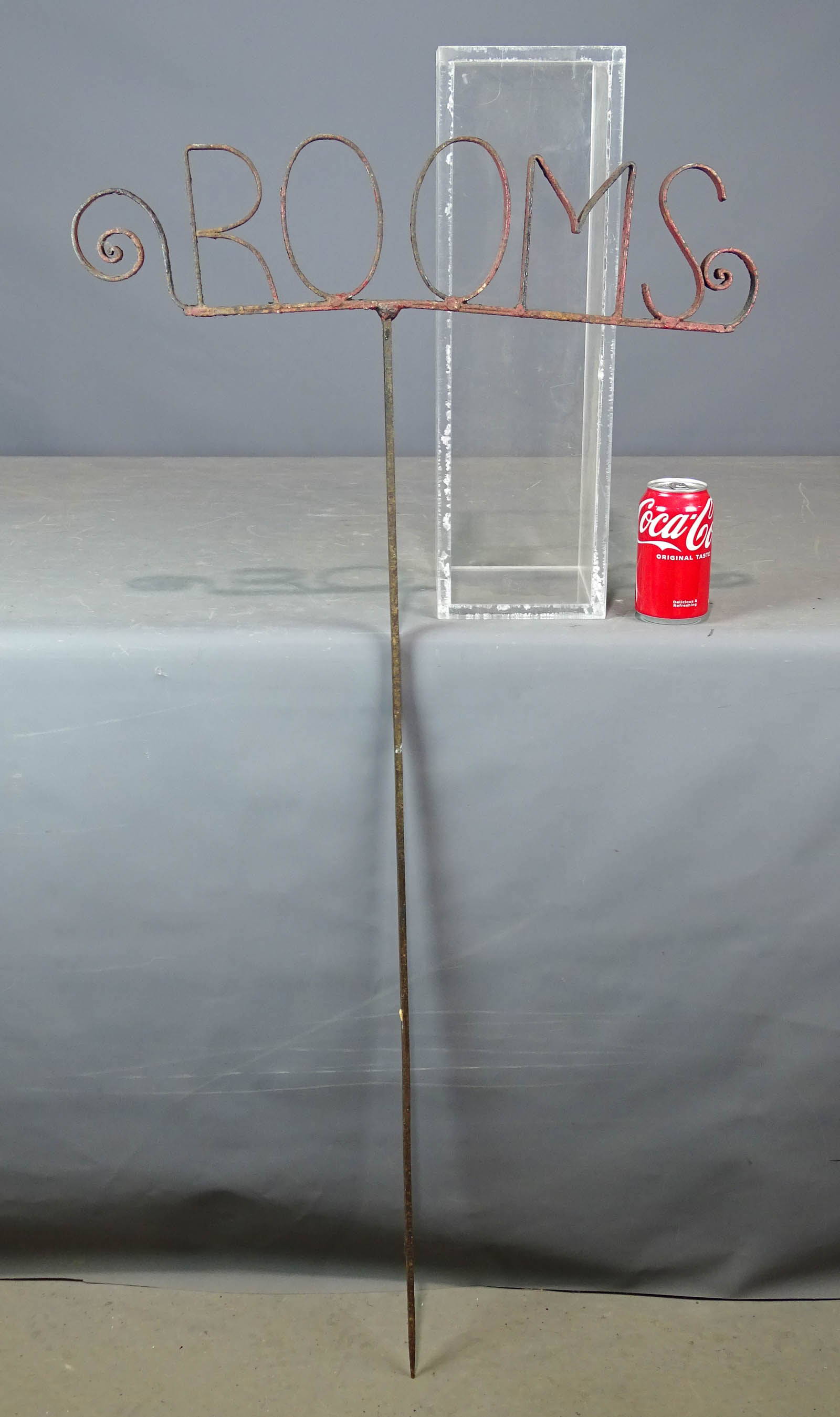 Iron "rooms" Sign Auction