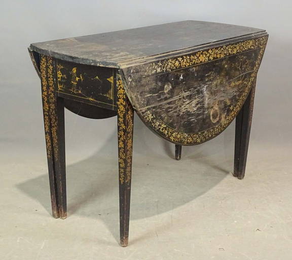 19th C. Hepplewhite Japanned Table