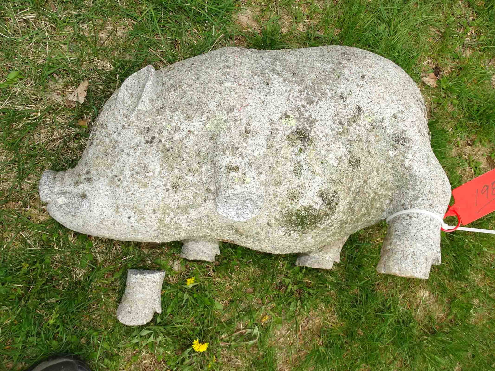 Carved Granite Pig Auction