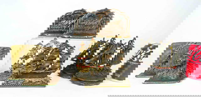 Vintage Hubley Cast Iron Equestrian Hunting Bookends "fox Chase" Auction