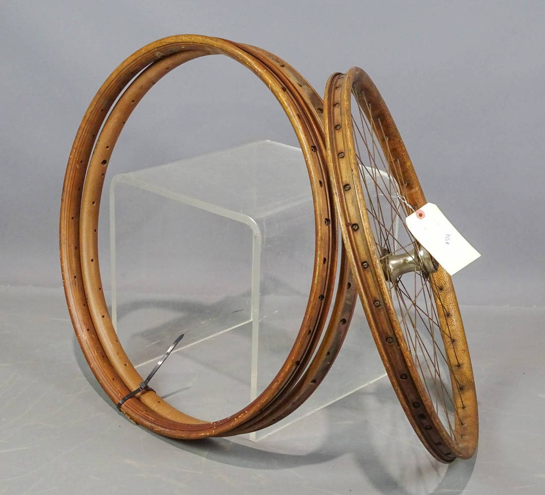 Three Wooden Bicycle Rims Auction