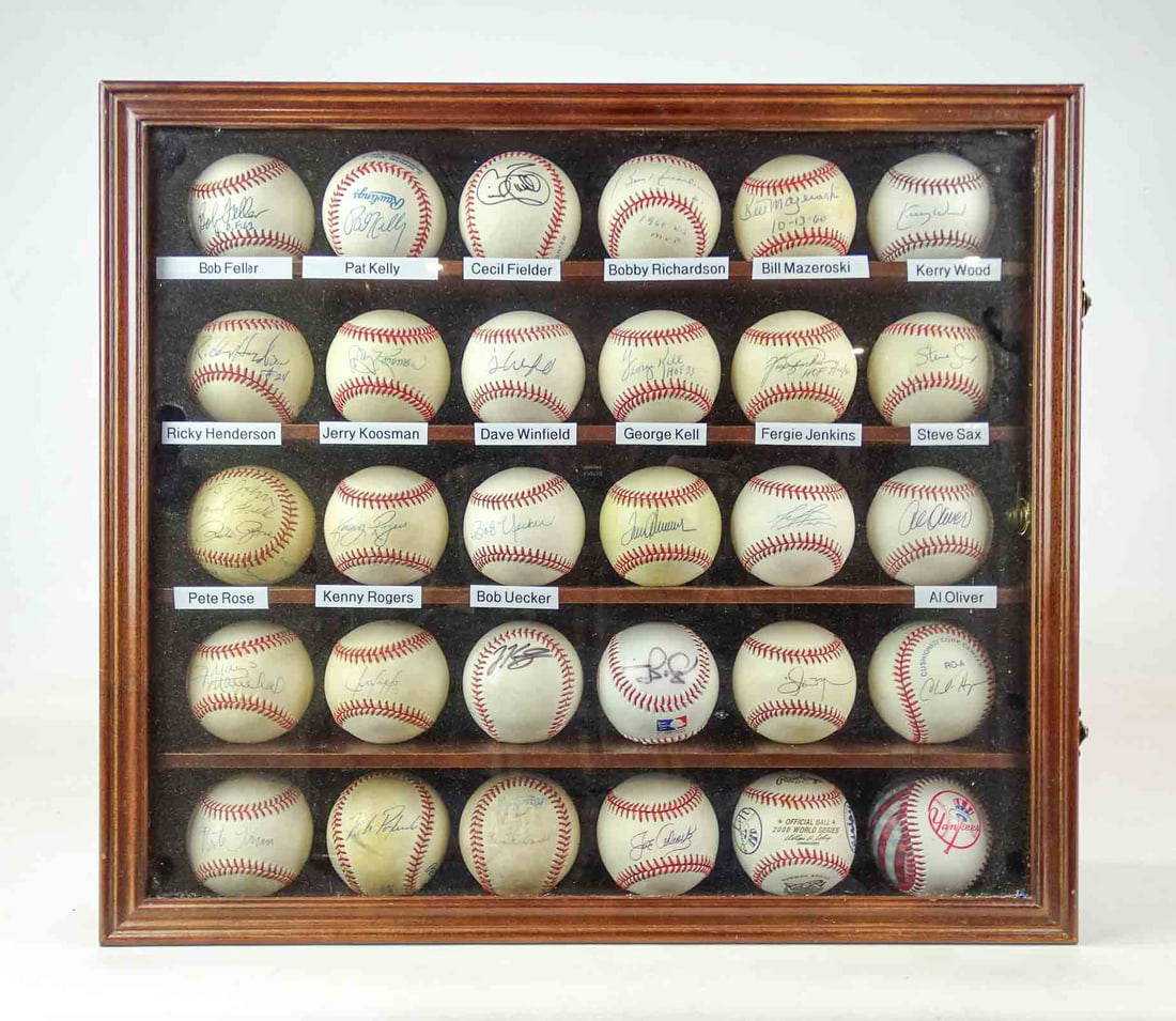 Autographed Baseballs Display Auction