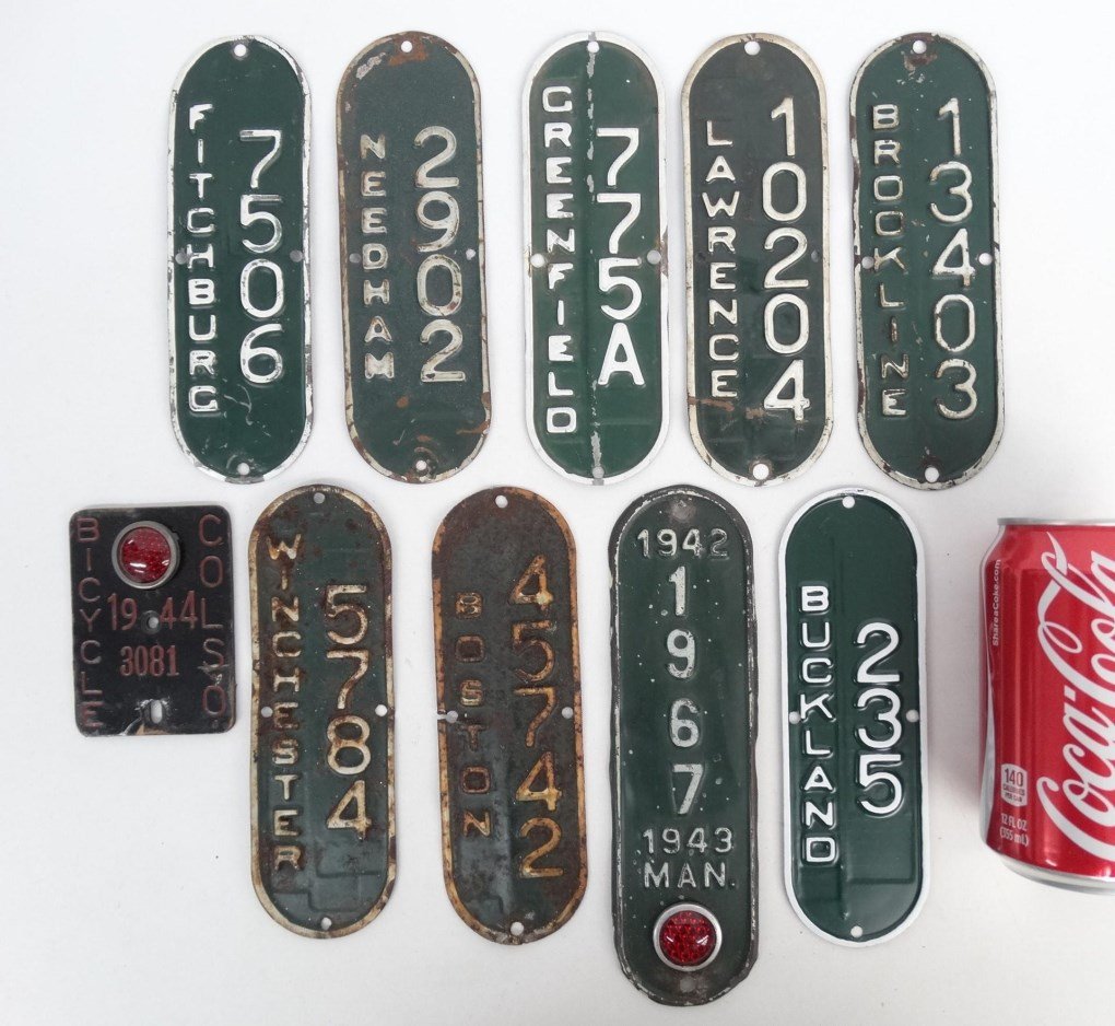 Vintage Bicycle License Plate Lot