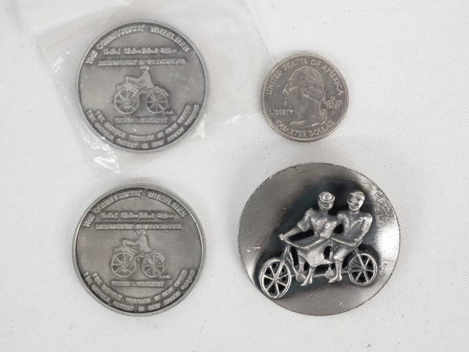 Bicycle Themed Tokens And Pin