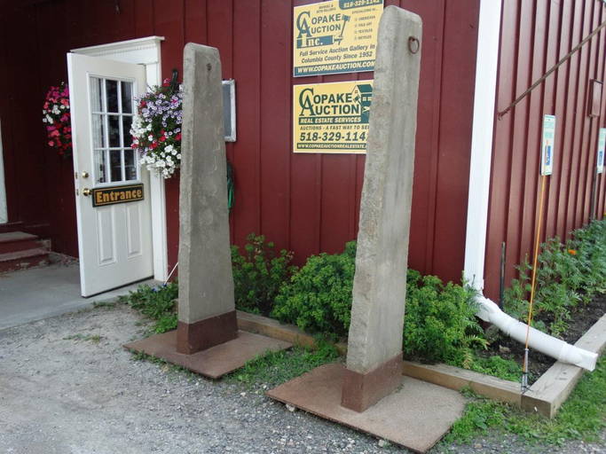 Pair Of Grey Stone Hitching Posts