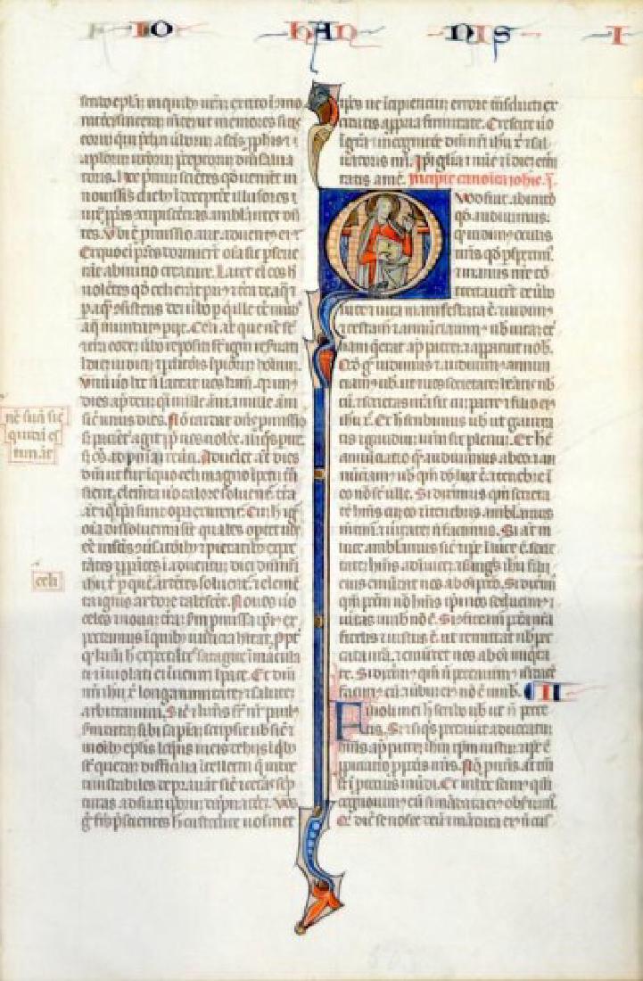 12th Century Medieval Bible Leaf