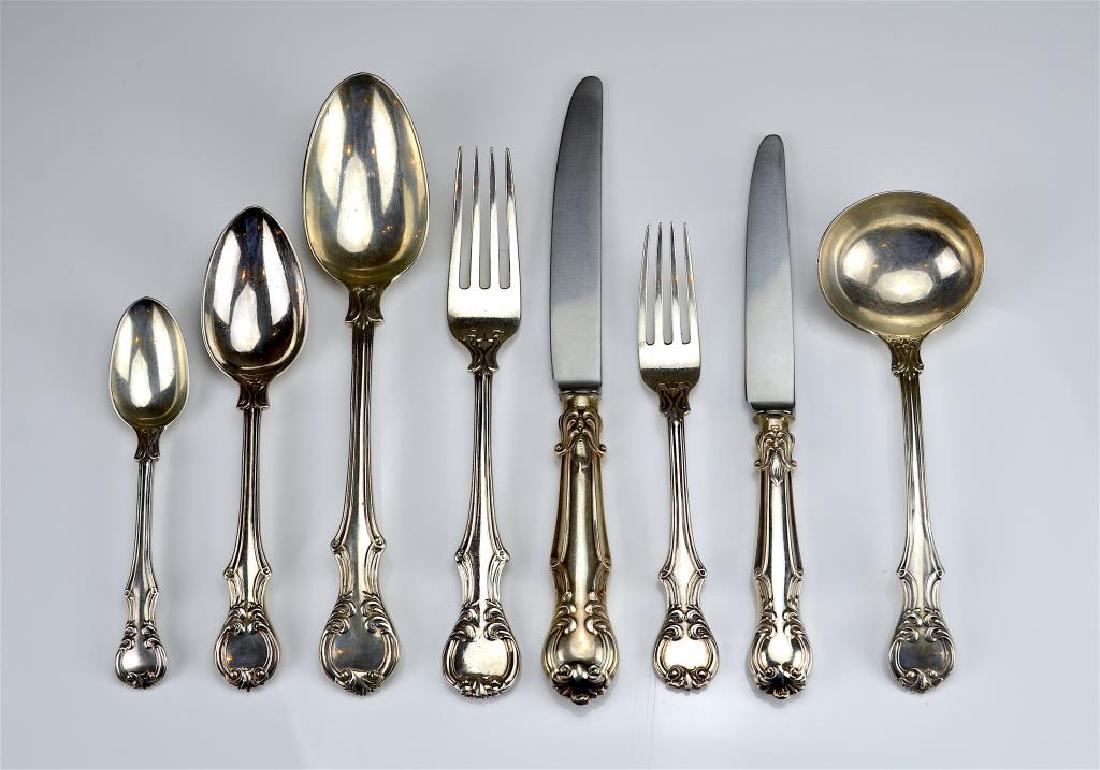 Victorian silver Victoria pattern flatware service