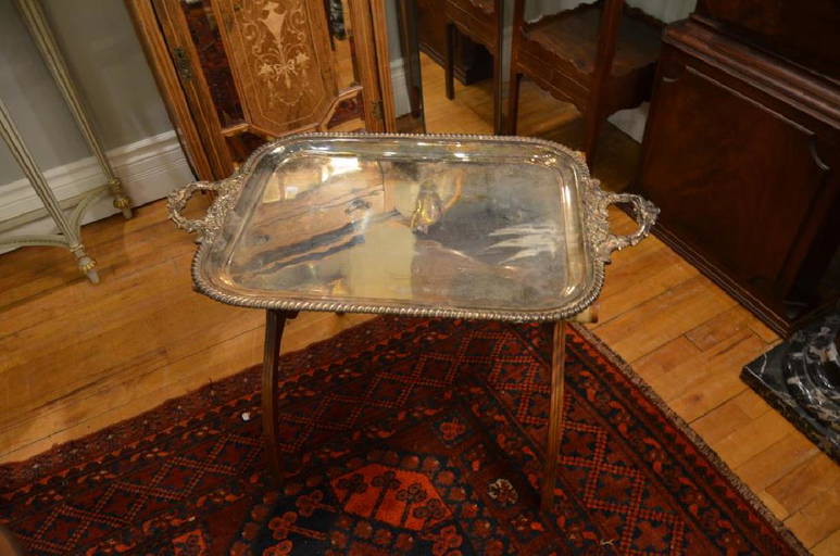 Silver Plate Serving Tray W/ Gadroon Border