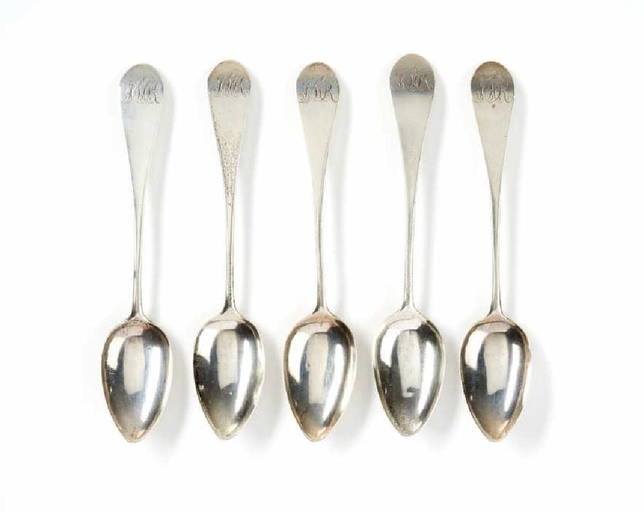 Five Scottish Silver Teaspoons