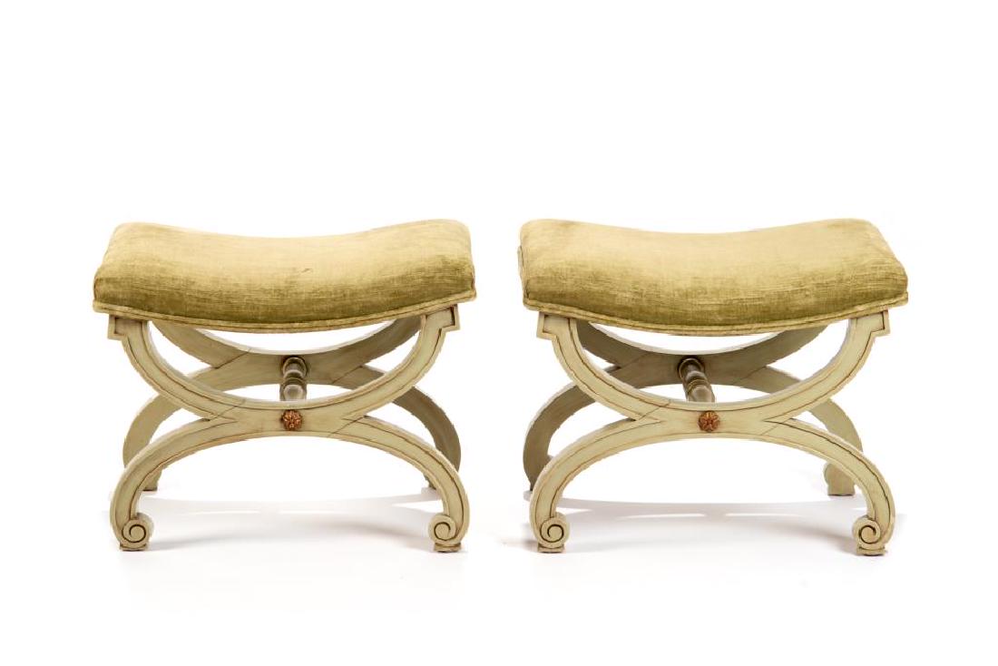 Pair of vintage x-form stools