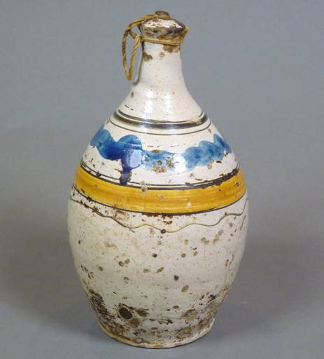 Unusual Delft Pottery Flask, Jug 18th C