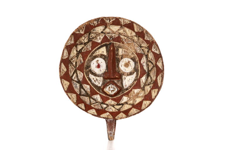Large Carved African Bwa Sun Mask