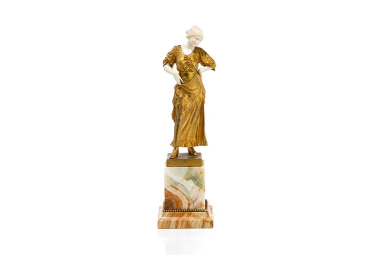 Art Deco Gilt Bronze Figure By Preiss
