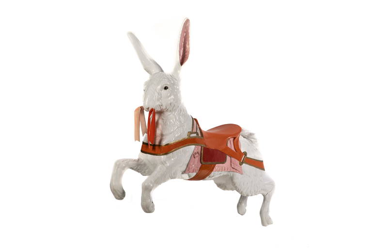 Antique American Painted Carousel Rabbit