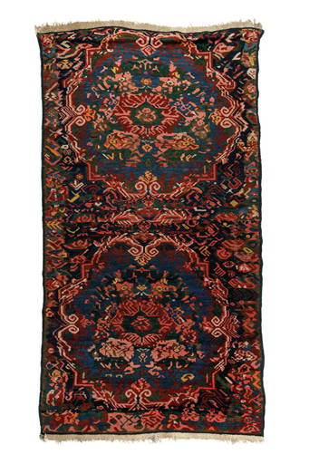 ANTIQUE CAUCASIAN ZEIKHUR CABBAGE ROSE RUG (#5035) on Jan 20, 2023 | A ...