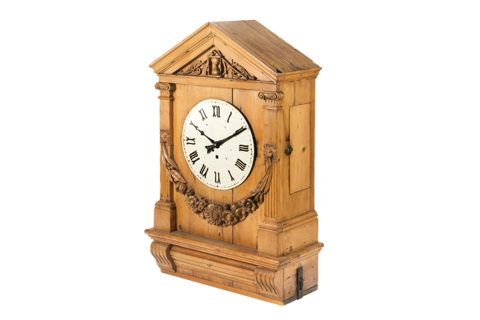 Large Decorative Antique Pine Clock Auction