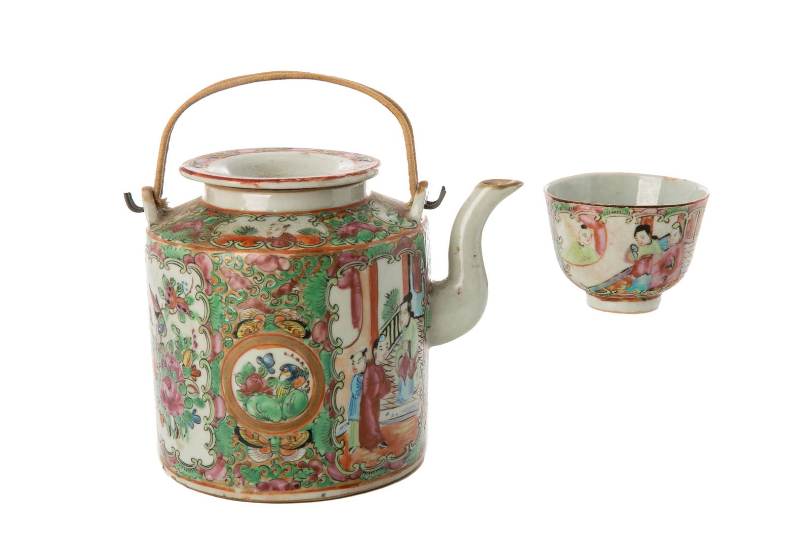 Chinese Canton Enamel Porcelain Tea Set Auction