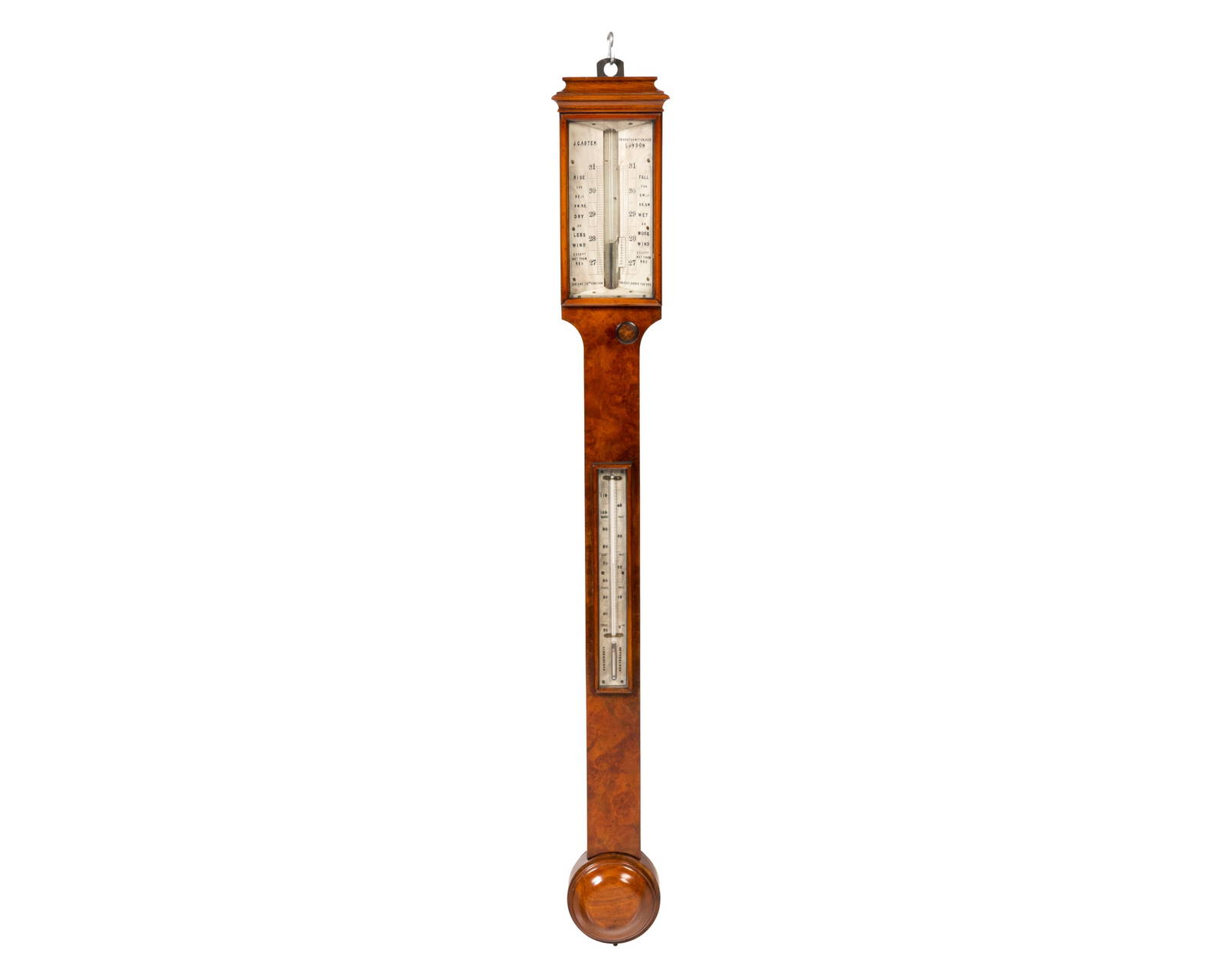 Georgian Burled Walnut Stick Barometer Auction