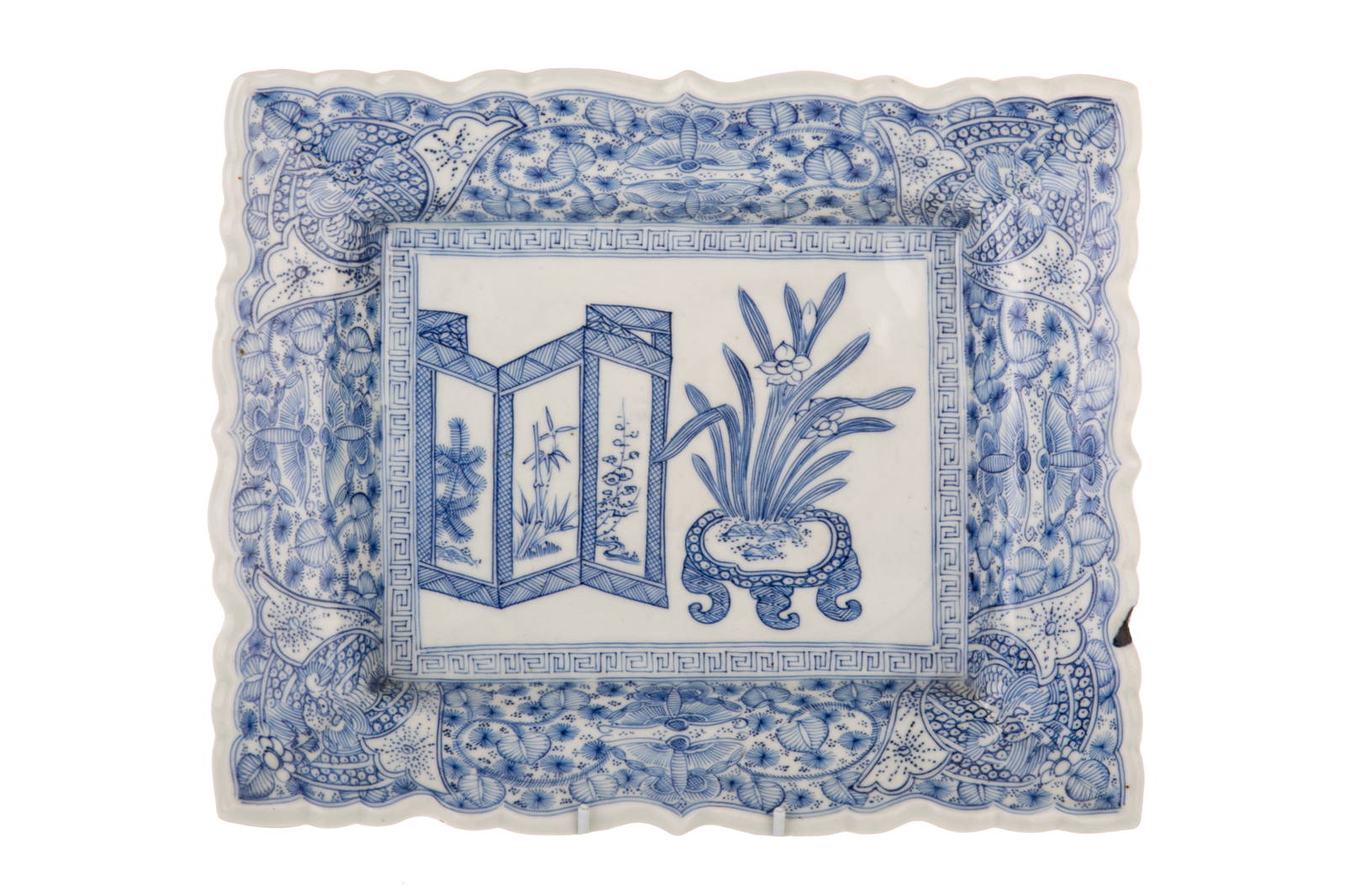 Fine Japanese Blue & White Porcelain Tray Auction