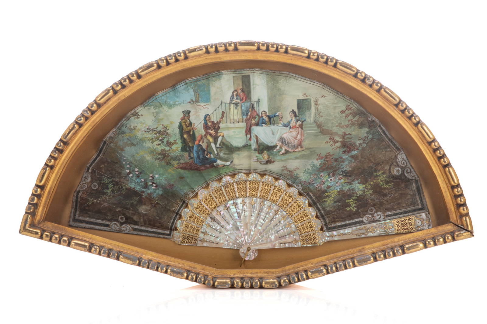Antique Gilt Framed Fan Auction
