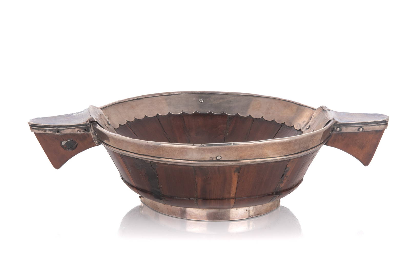 Rare Scottish Silver Mounted Wood Quaich Auction