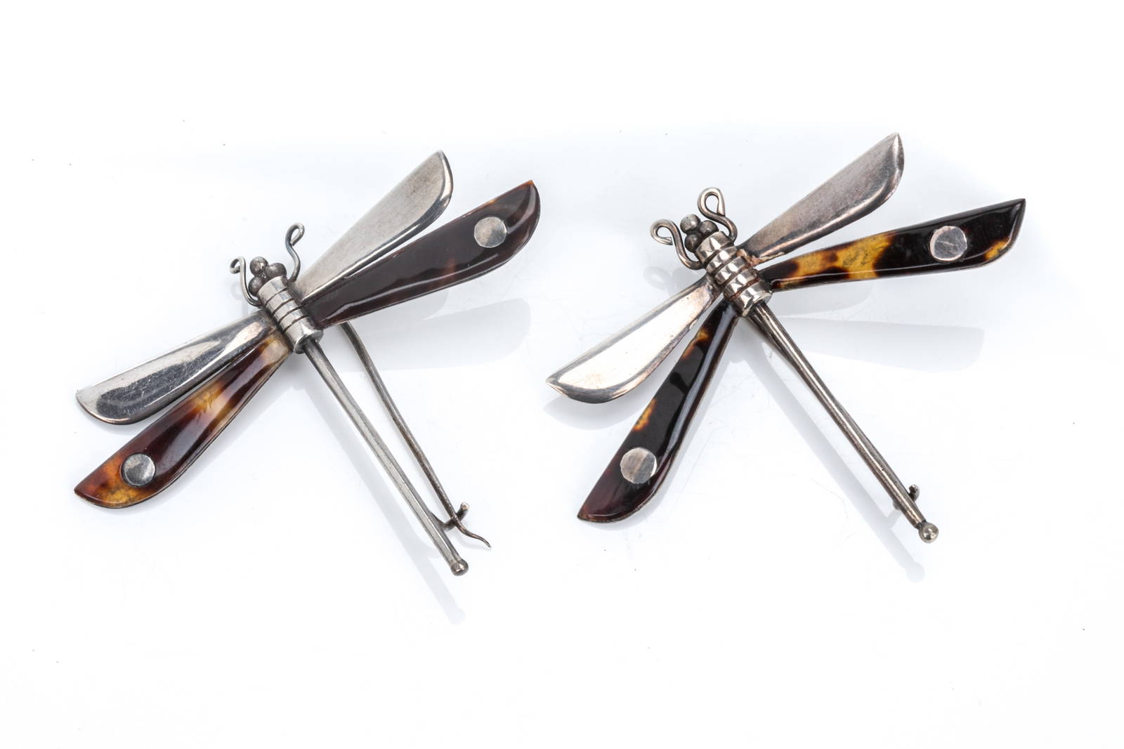 Pair Of Mexican Spratling Dragonfly Pins, 12.5g Auction