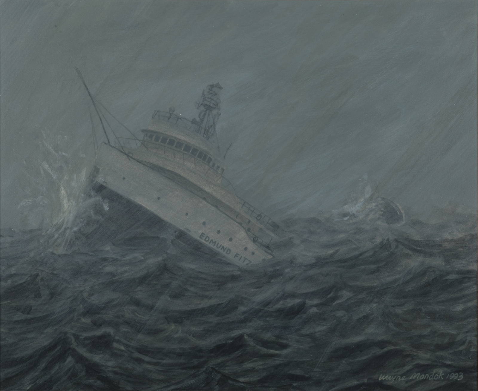 Canadian Painting Of The S.s. Edmund Fitzgerald Auction
