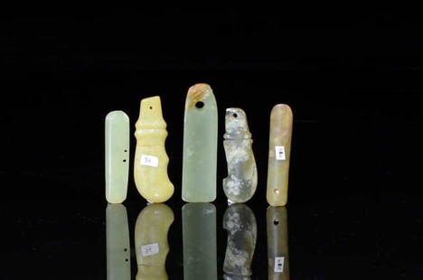 Five Chinese Jade Pendants