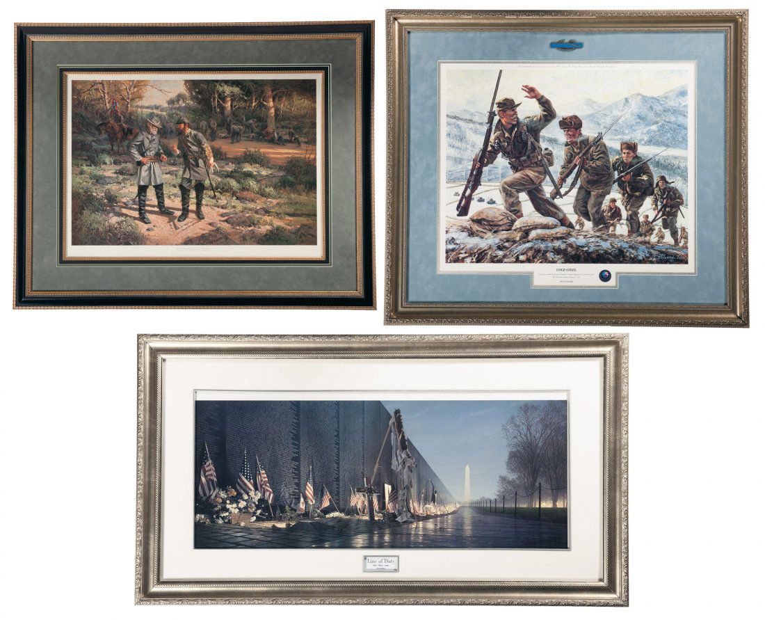 Three Beautifully Framed American Military Prints