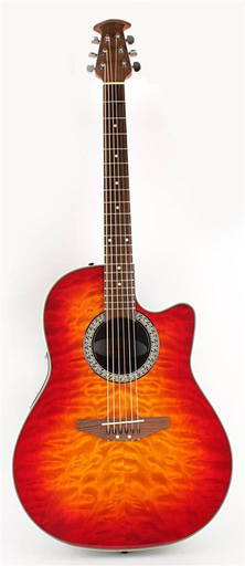 An Ovation Op20 Preamp Acoustic Guitar, Model No.