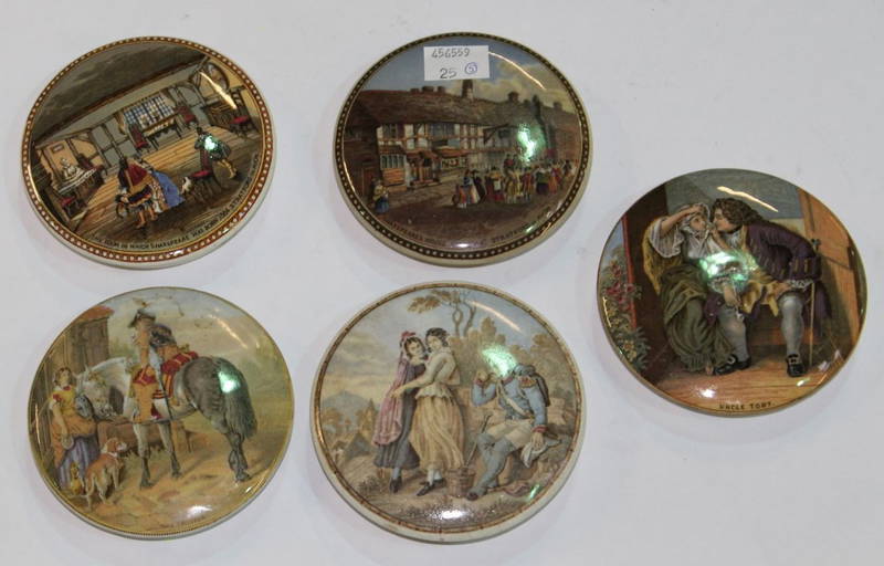 Five Pot Lids 'shakespeare's Birthplace' ; 'interior'