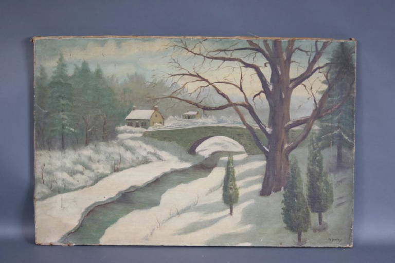 T Bailey Winter Scene Painting