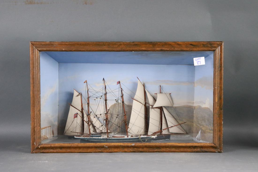 Nautical Shadowbox With Ship Models