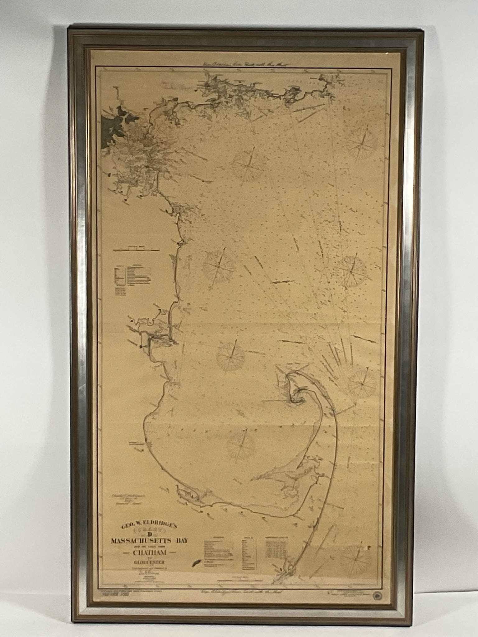 1918 George Eldridge Chart Of Massachusetts Bay Auction