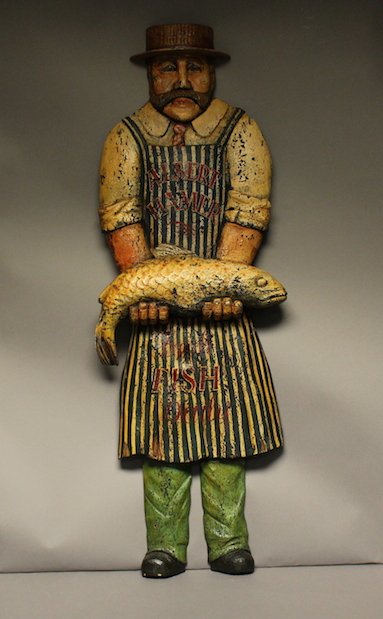 Hand Carved Fishmonger Sign - Apr 05, 2014 | Boston Harbor Auctions in MA