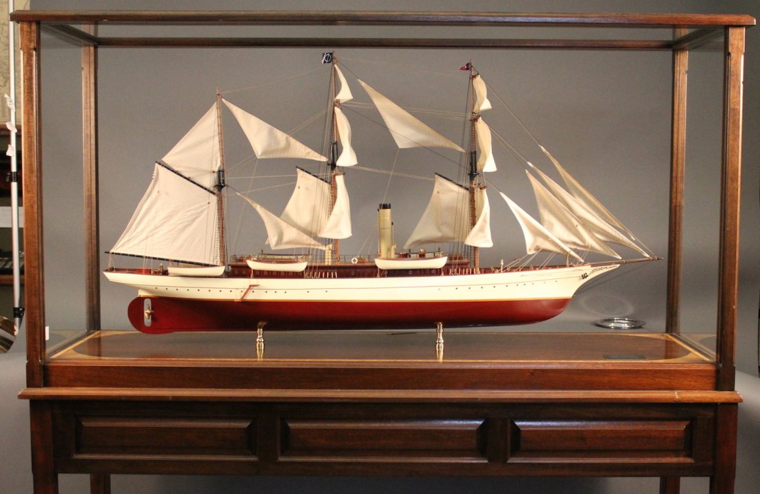 Museum quality model of steam yacht Harvard.