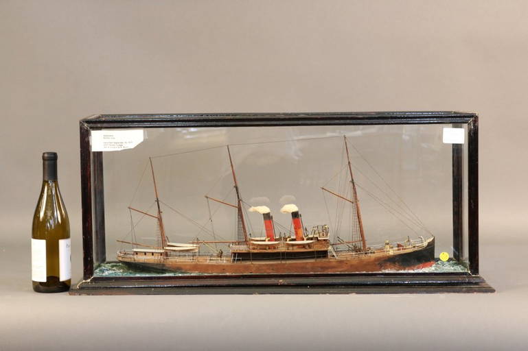 Model Of Two Funnel Ocean Liner Alexandria