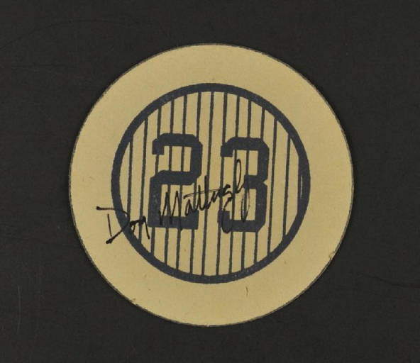 Signed Don Mattingly #23 Cardboard Coaster