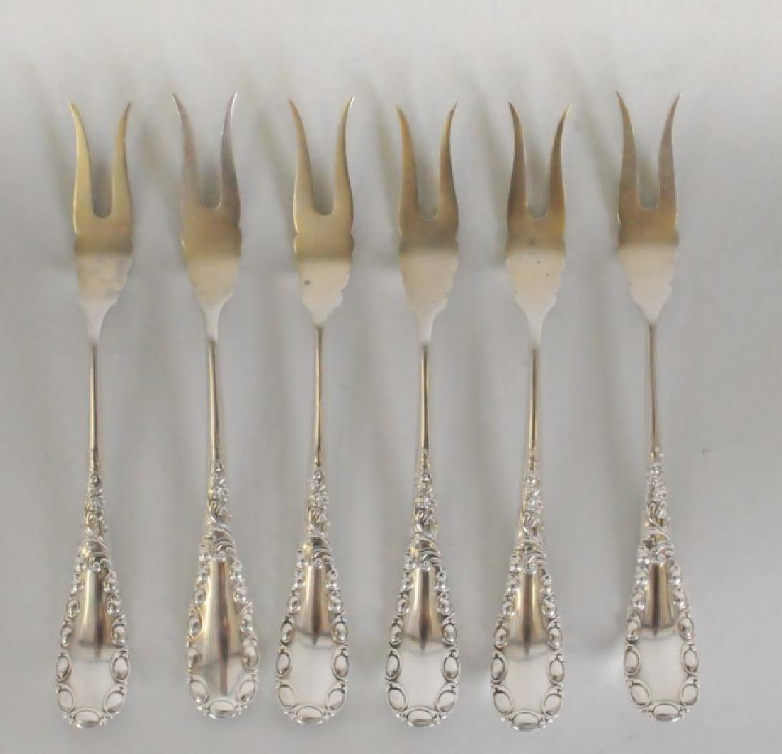 Set of 6 American Sterling Silver Oyster Forks