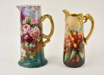 Jean Pouyat Limoges Jpl France Porcelain Pitcher,