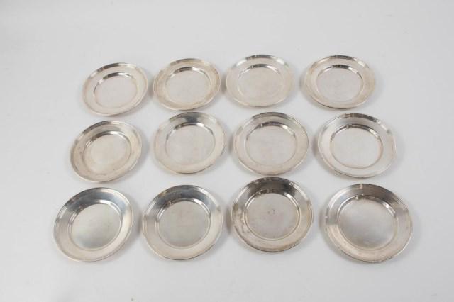 Set Of 12 Sterling Silver Bread Plates