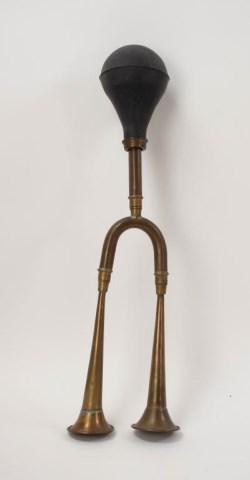 Vintage Brass Double Trumpet Car Horn