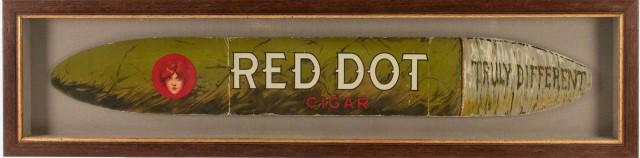 Framed Red Dot Cigar Die Cut Advertising Sign - Aug 27, 2022 | Ivy ...