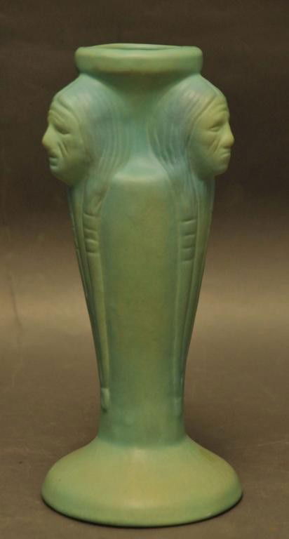 64: Van Briggle Art Pottery Indian Head Vase - Nov 19, 2011 | Ivy ...