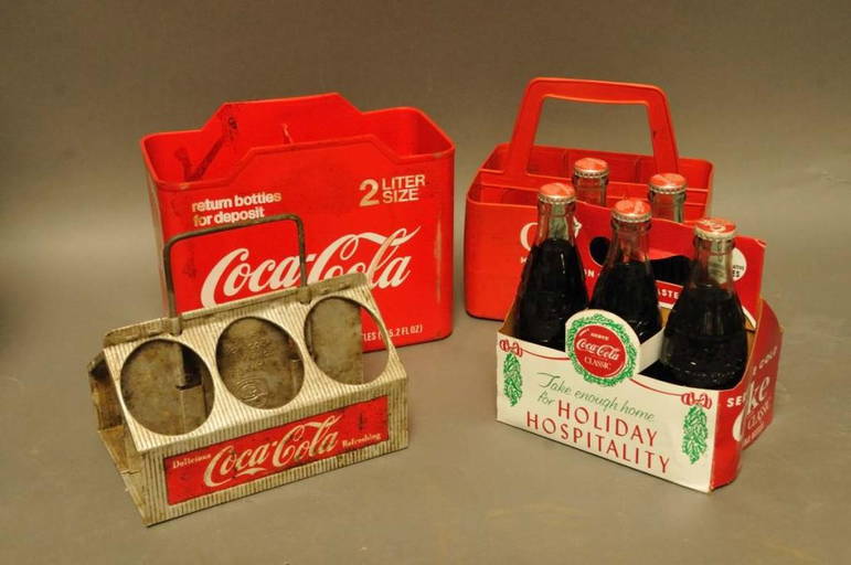 Coca Cola Carriers & 5 Unopened Bottles