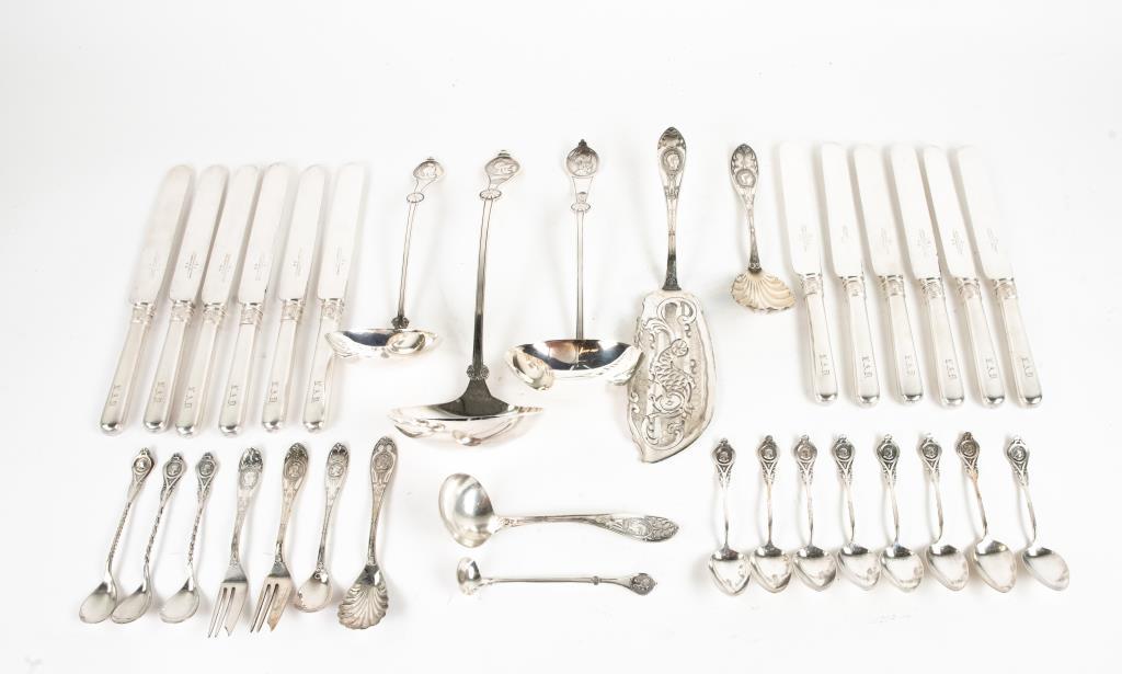 Lot Of Roman Medallion Flatware Auction